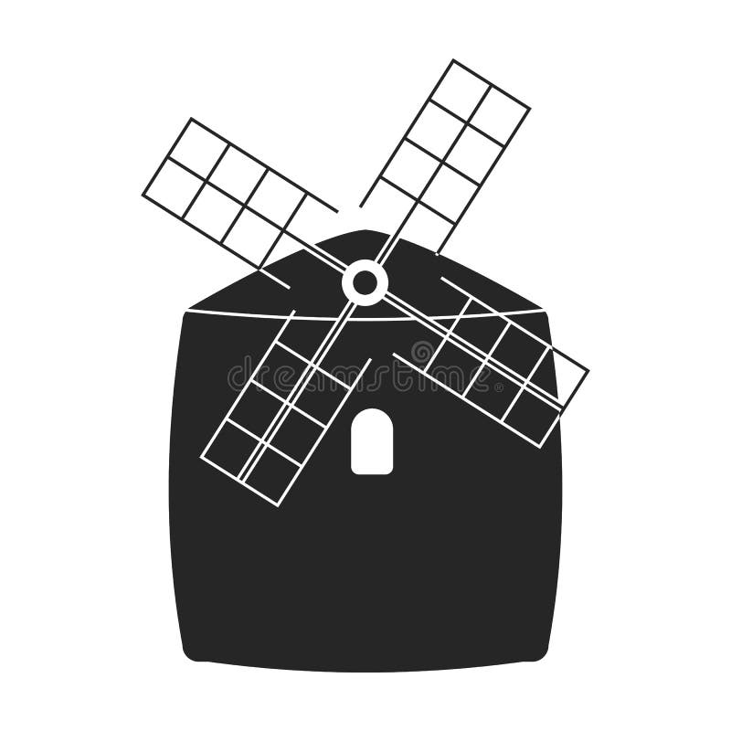 Windmill Vector Icon.Black Vector Icon Isolated on White Background ...