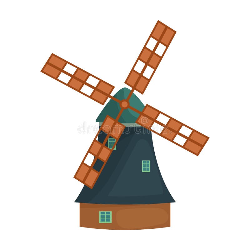 Cartoon Dutch Windmill