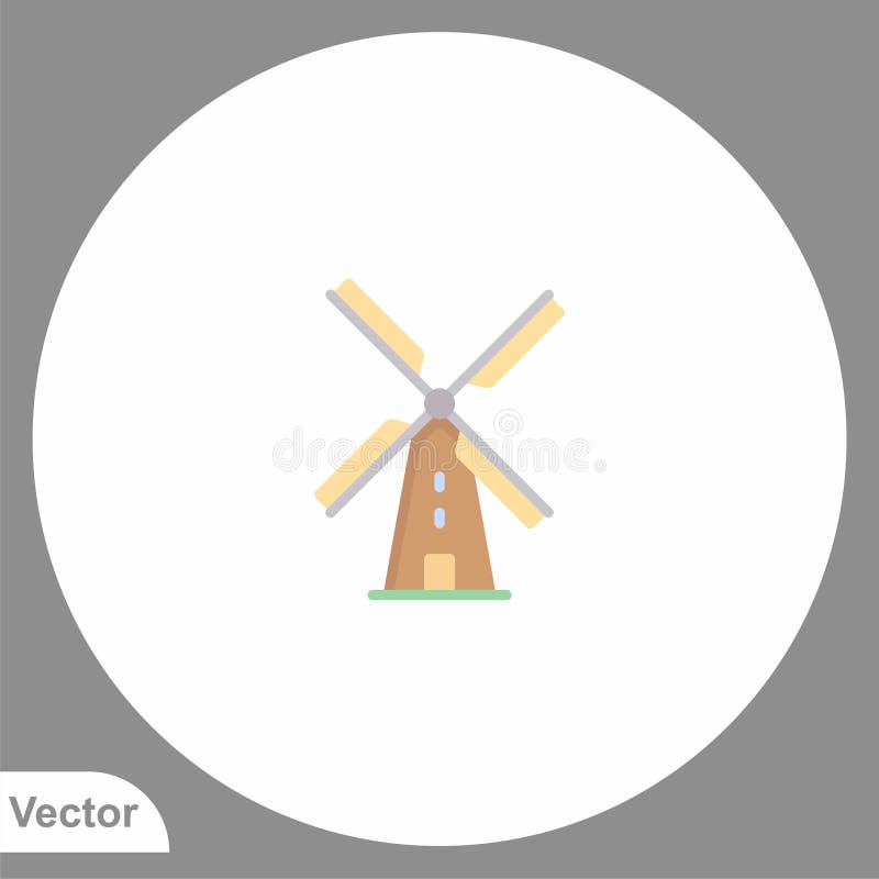 Windmill Vector Icon Sign Symbol Stock Vector - Illustration of ...