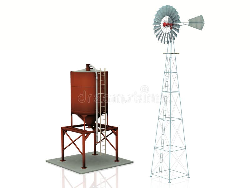 Windmill Watertank Stock Illustrations – 2 Windmill Watertank Stock ...