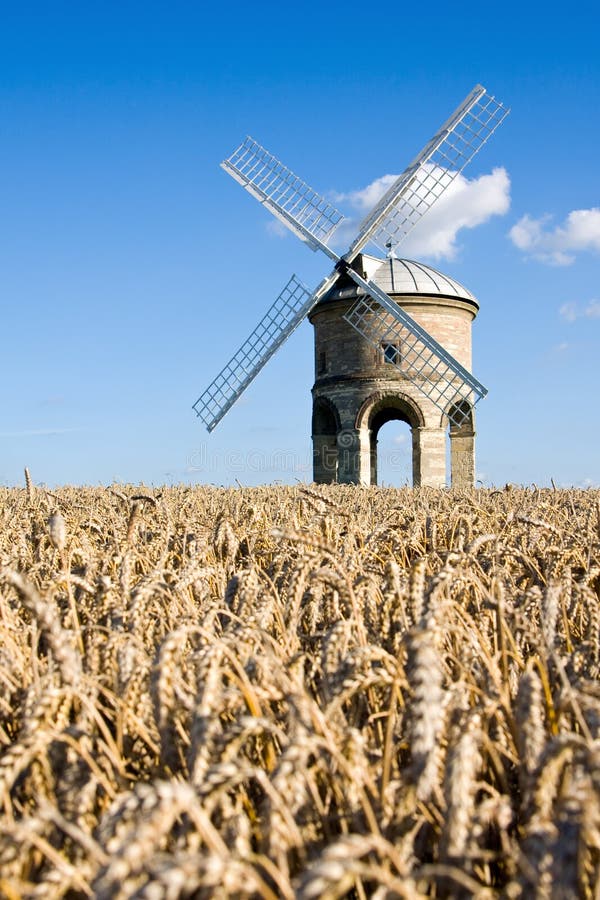 Windmill In A Wheatfield In English Countryside Stock Photo - Image of ...