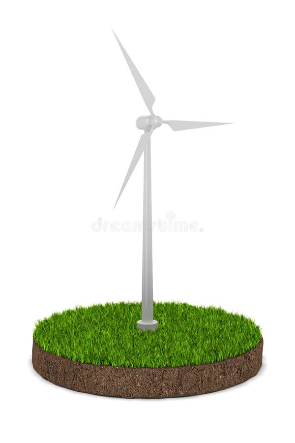 Windmill on White Background. Isolated 3D Illustration Stock ...