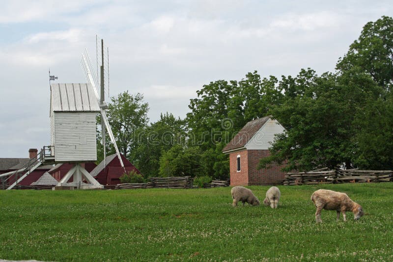 Windmill at Williamsburg editorial image. Image of colonial - 4820395