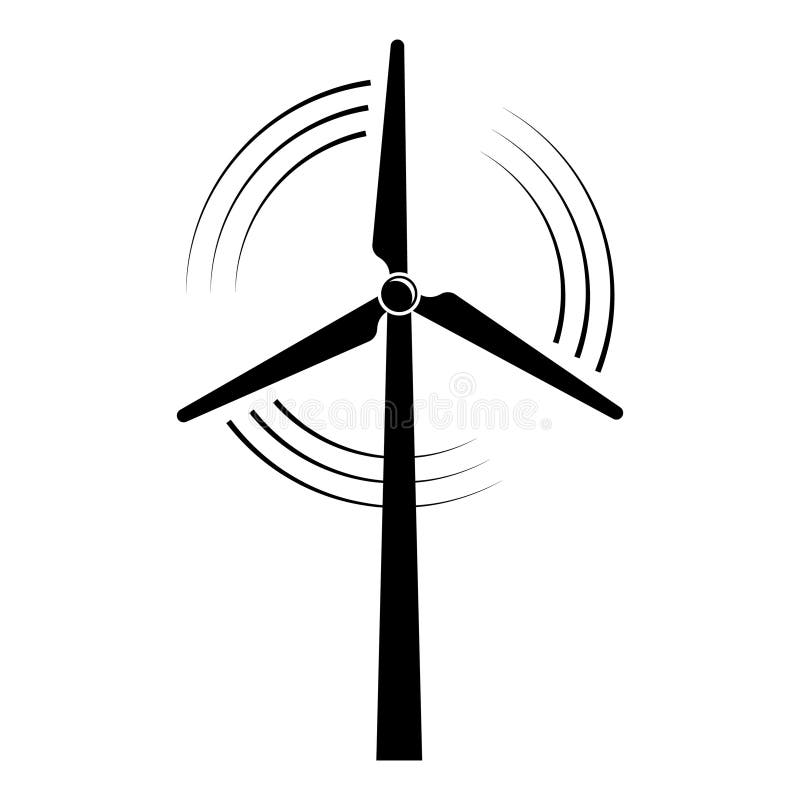 Windmill, Wind Eco Energy Icon. Rotating Windmill Vector Illustration ...