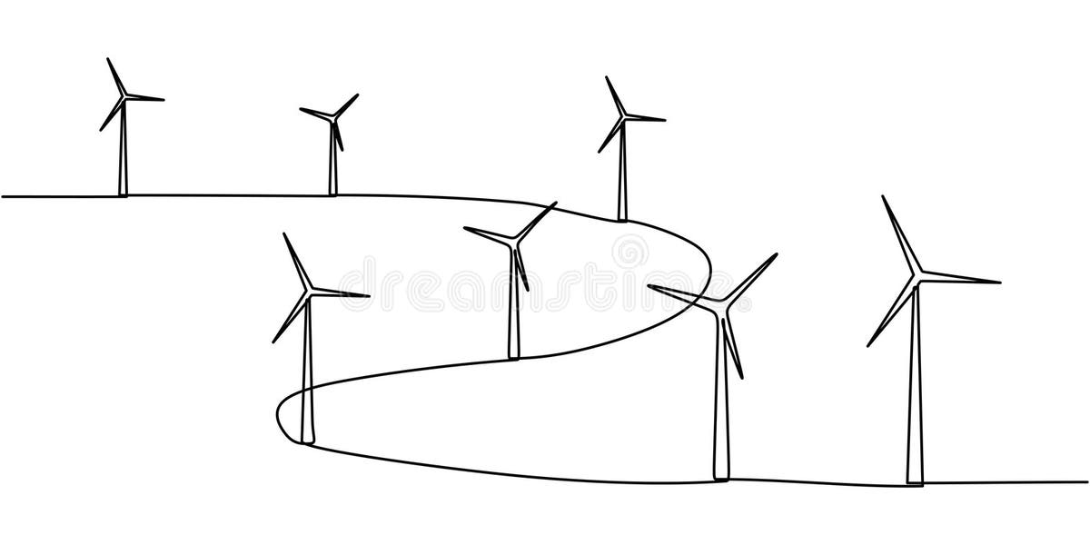 One Line Drawing Windmill Stock Illustrations – 155 One Line Drawing ...