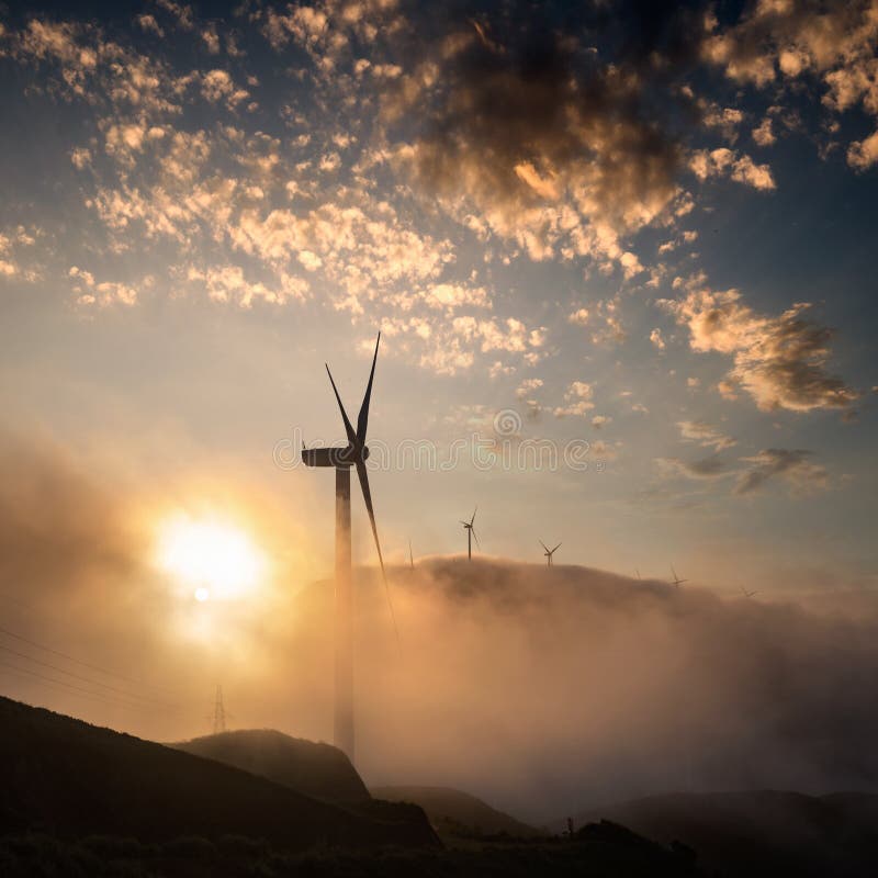 The windmill stock image. Image of clouds, wind, generation - 76416709