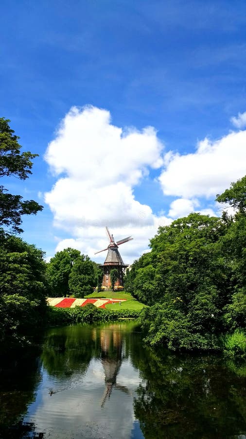 Windmill stock image. Image of cloud, view, nature, windmill - 118804427