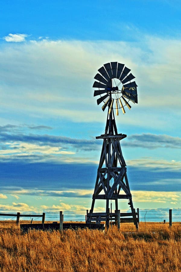 Windmill in Wyoming stock photo. Image of western, aero - 68740888