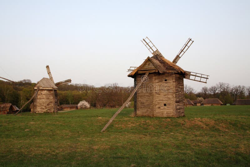 Windmills stock image. Image of windmill, village, green - 31294779