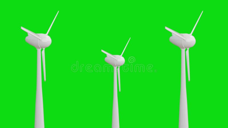 Windmills 3D, Realistic CGI MS Ecological Windmills on Green Screen ...