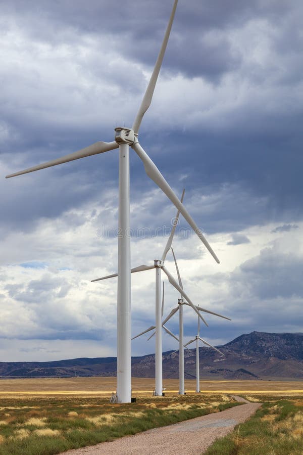 Windmills are Driven by Winds from a Thunderstorm in the Utah Desert ...