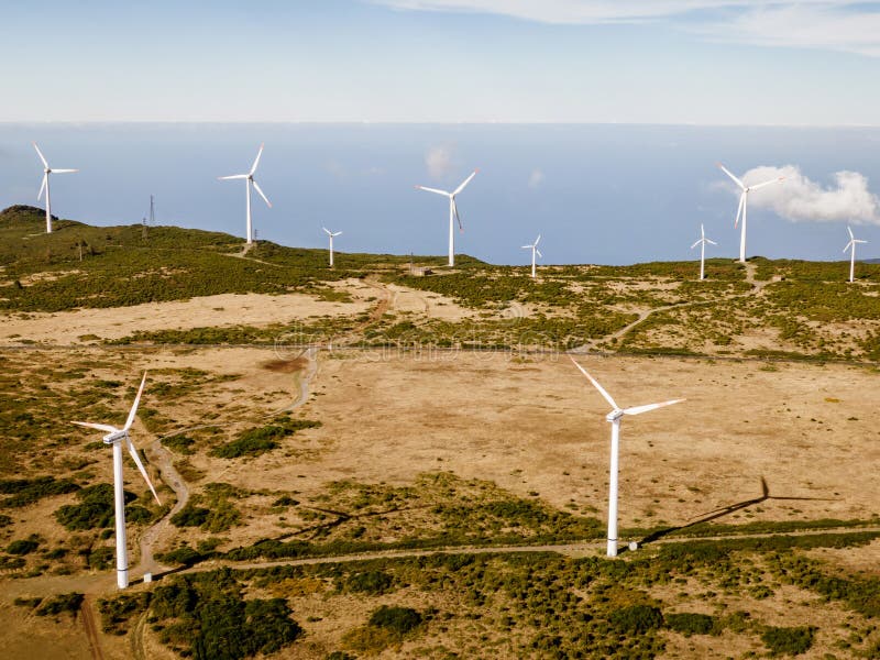 Windmills Farm - Wind Generator Turbines - on the Top of a Mountain ...