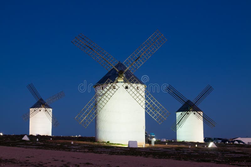 Windmills at Field in Night Stock Image - Image of plant, evening: 84436693