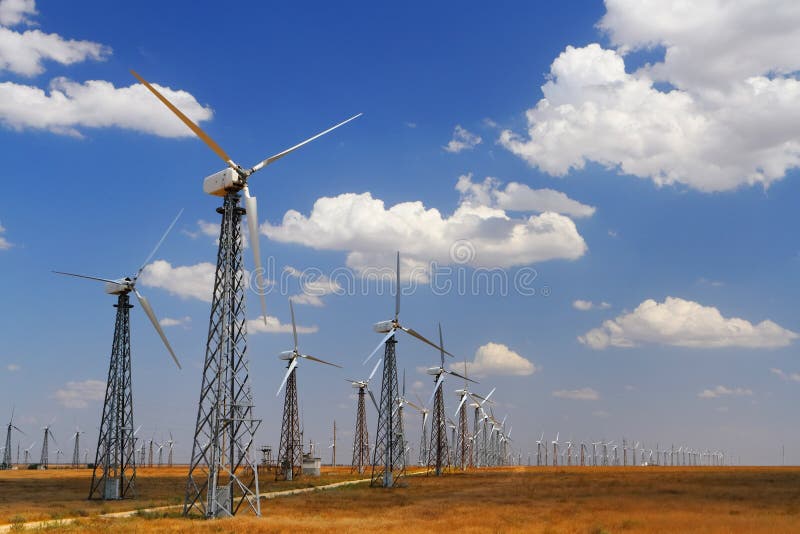 Windmills in the field stock image. Image of south, electricity - 105328613