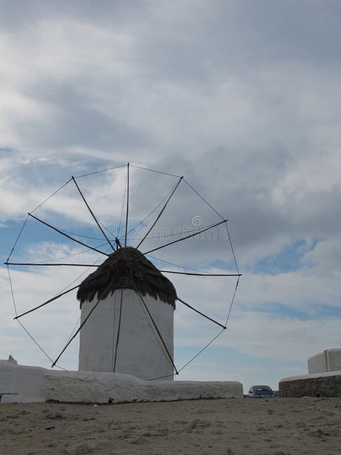 Windmills on the Greek Island of Mykonos Stock Photo - Image of ...