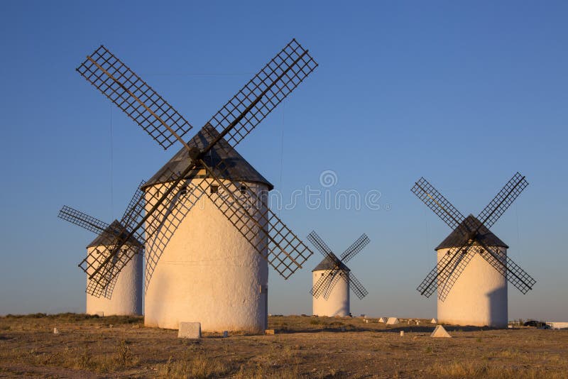 Windmills of La Mancha - Spain Stock Image - Image of mancha, windmill ...