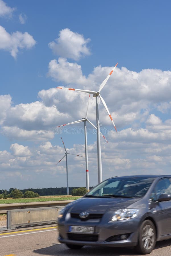 Windmills Near the Highway at Kassel on Germany Editorial Stock Photo ...
