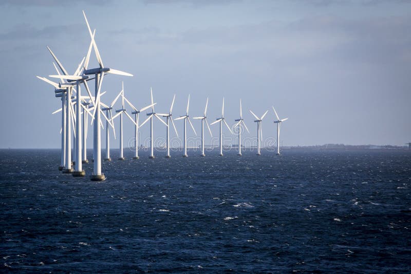 Windmills On An Ocean Coast Stock Photo - Image of ocean, coast: 26914776