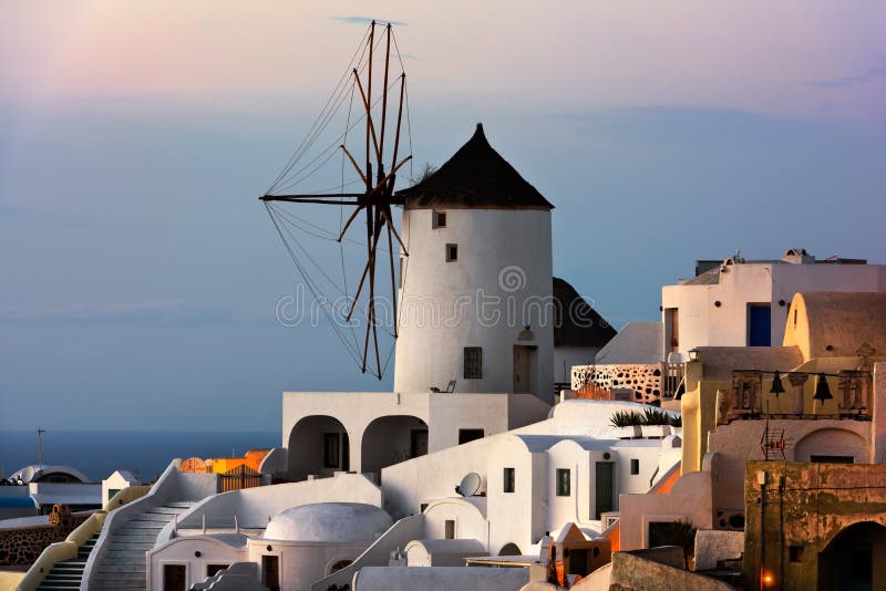 Sunset - Oia, Santorini stock image. Image of panoramic - 242757885