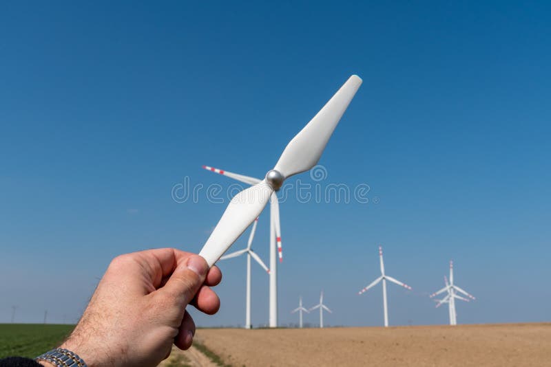 Windmills and propeller stock image. Image of meadow - 69692347