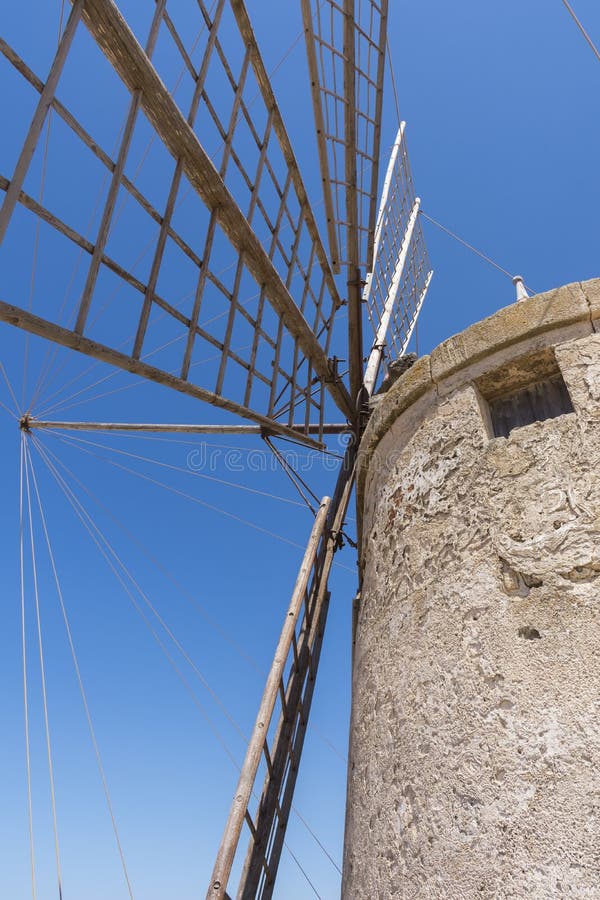 Windmills at the Saltworks of Trapani in Sicily Stock Image - Image of ...