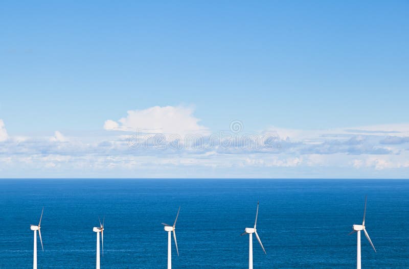 Windmills in the Sea stock image. Image of turbines, environment - 28374939