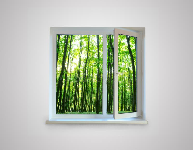 Window View of Four Seasons Stock Photo - Image of large, casement ...