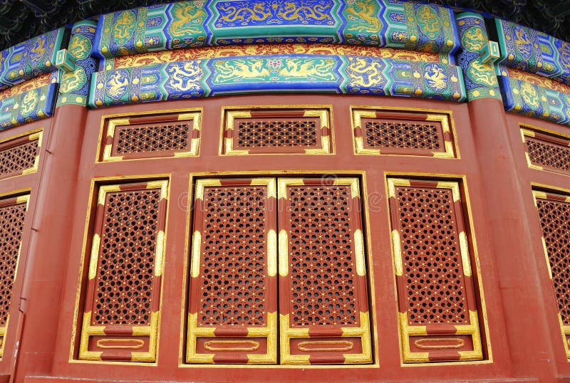 Chinese Architecture --- Lattice Windows Stock Photo - Image of ...