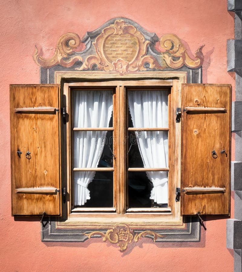 The Ancient Unique Window. Oberammergau Editorial Image - Image of ...