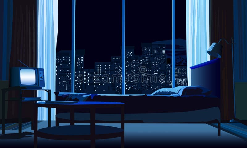 Illustration Depicting the Interior of a Bedroom Stock Vector ...