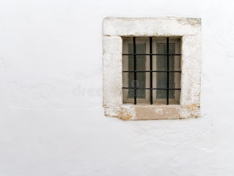 Prison Wall with Metal Window Bars Stock Photo - Image of brick, frame ...