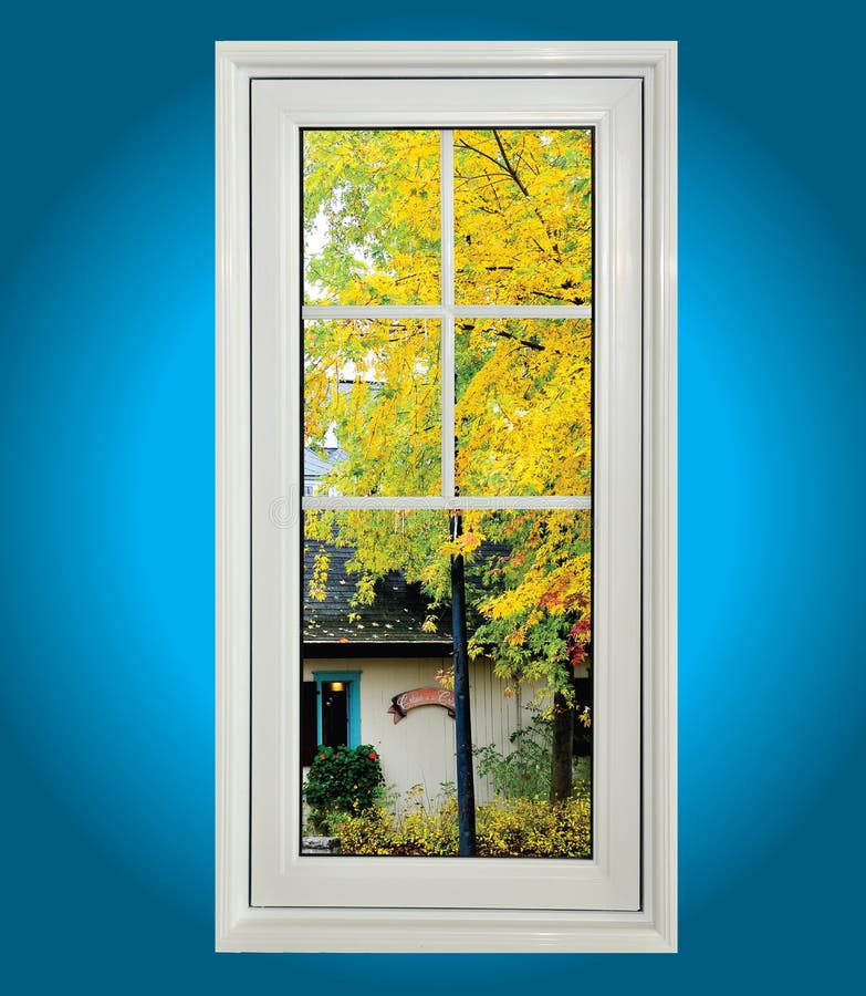 Window View of Four Seasons Stock Photo - Image of large, casement ...
