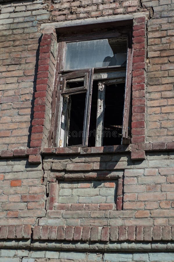 Window of abandoned house stock photo. Image of material - 77261916