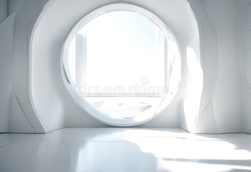 Window Abstract Futuristic Architecture Interior White Room Design ...