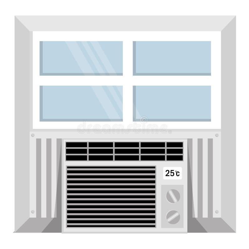 Window Air Conditioner Inside View Stock Vector - Illustration of ...