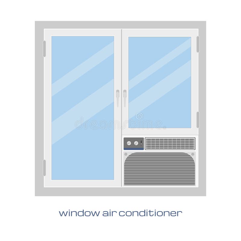 Window Air Conditioner. Vector Image Stock Vector - Illustration of ...