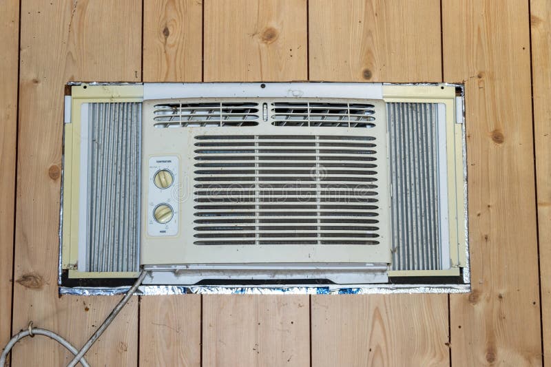Window Air Conditioning Unit Installed through the Wall Stock Image ...