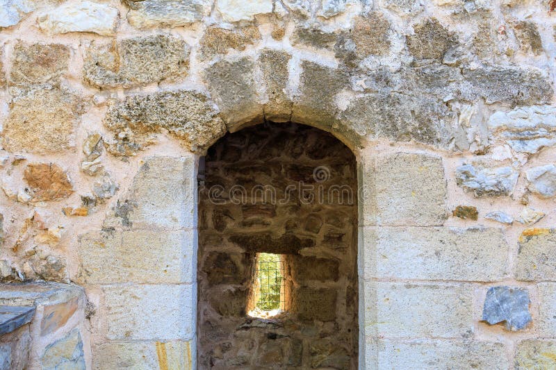 Window in an Ancient Fortress. Background with Selective Focus and Copy ...