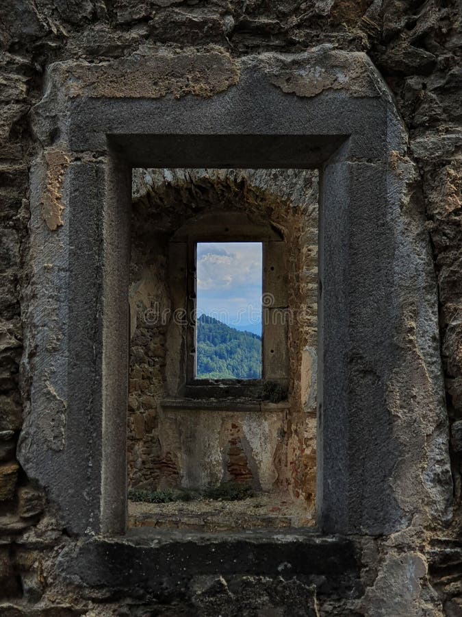 Window from a Window of an Ancient Ruined Building Stock Photo - Image ...