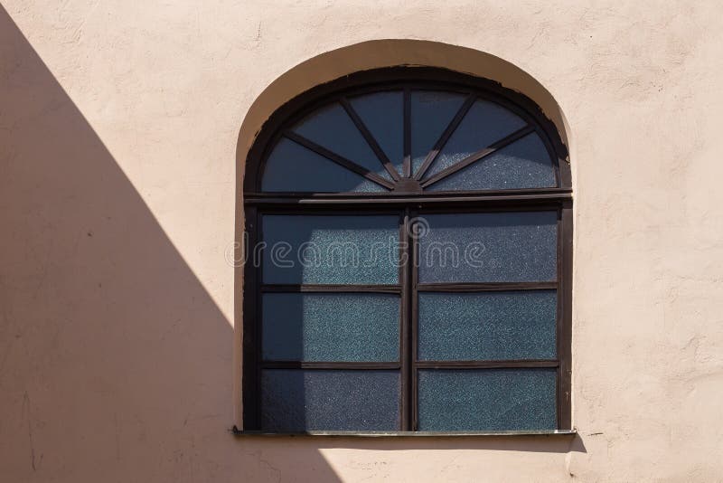 Window with an Arc and a Diagonal Shadow Stock Image - Image of front ...