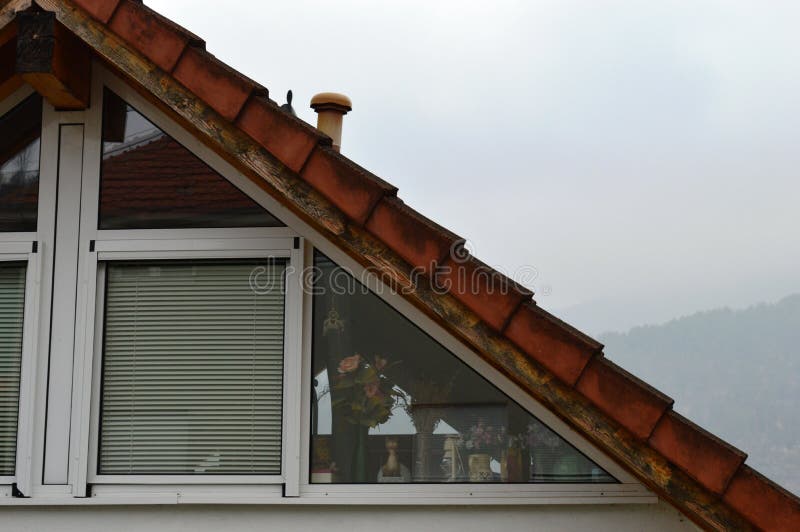 Window in the Attic of the House Stock Image - Image of architecture ...