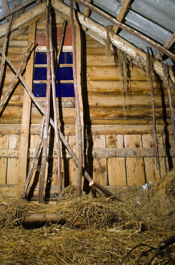 Window of the Attic in an Old Barn Stock Image - Image of farming ...