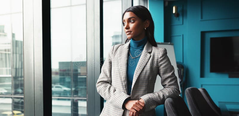 Window, Attorney and Woman in Office, Thinking and Planning with ...