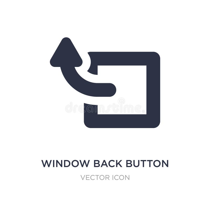 Window Back Button Icon in Trendy Design Style. Window Back Button Icon ...