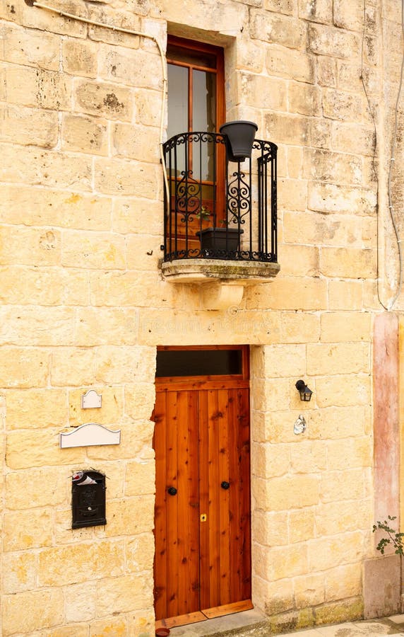 Window and Balcony on Ancient Wall Stock Image - Image of exterior ...