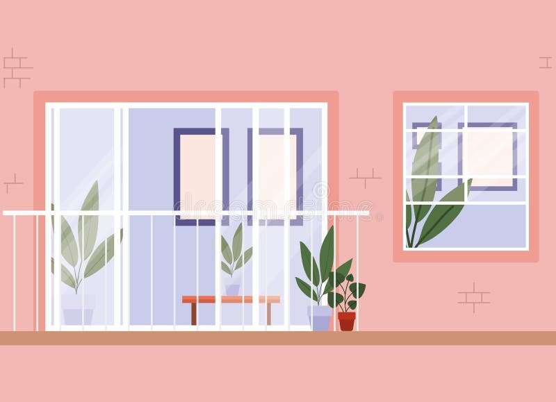 Window from Outside with View into the Blue House Vector Design Stock ...