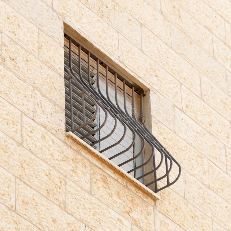 Window with bars stock image. Image of security, stone - 50935157