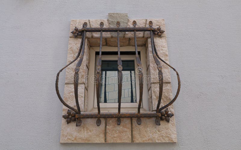 Window with Bars, Decorative Bars in the Window, Prison Window Stock ...