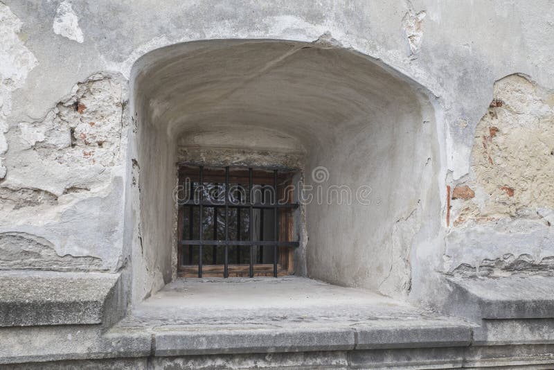 Window with Bars in an Old Fortress Stock Image - Image of crumbling ...