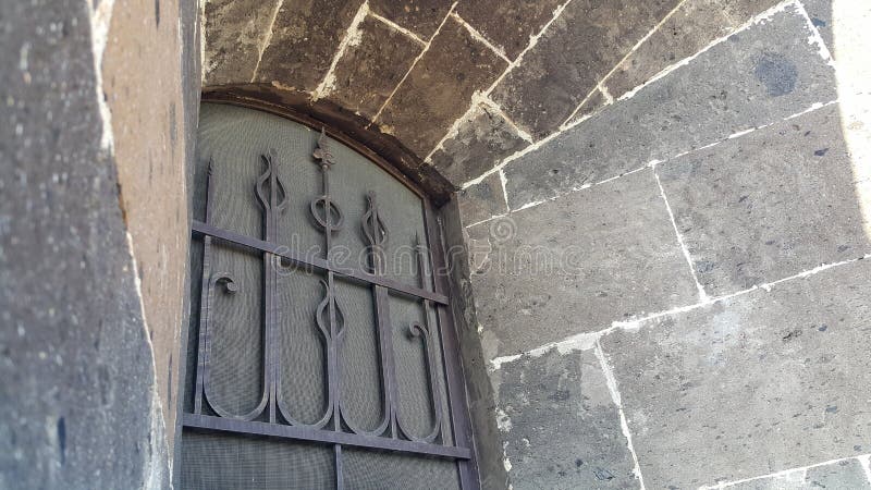 A Window with Bars on the Old Castle from the Outside Stock Image ...